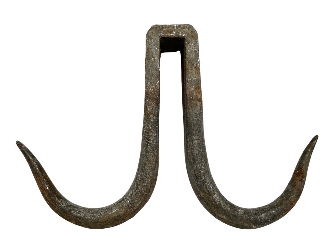 Vintage French Rail Hanging Butcher Meat Kitchen Hanging Hook Rustic ...