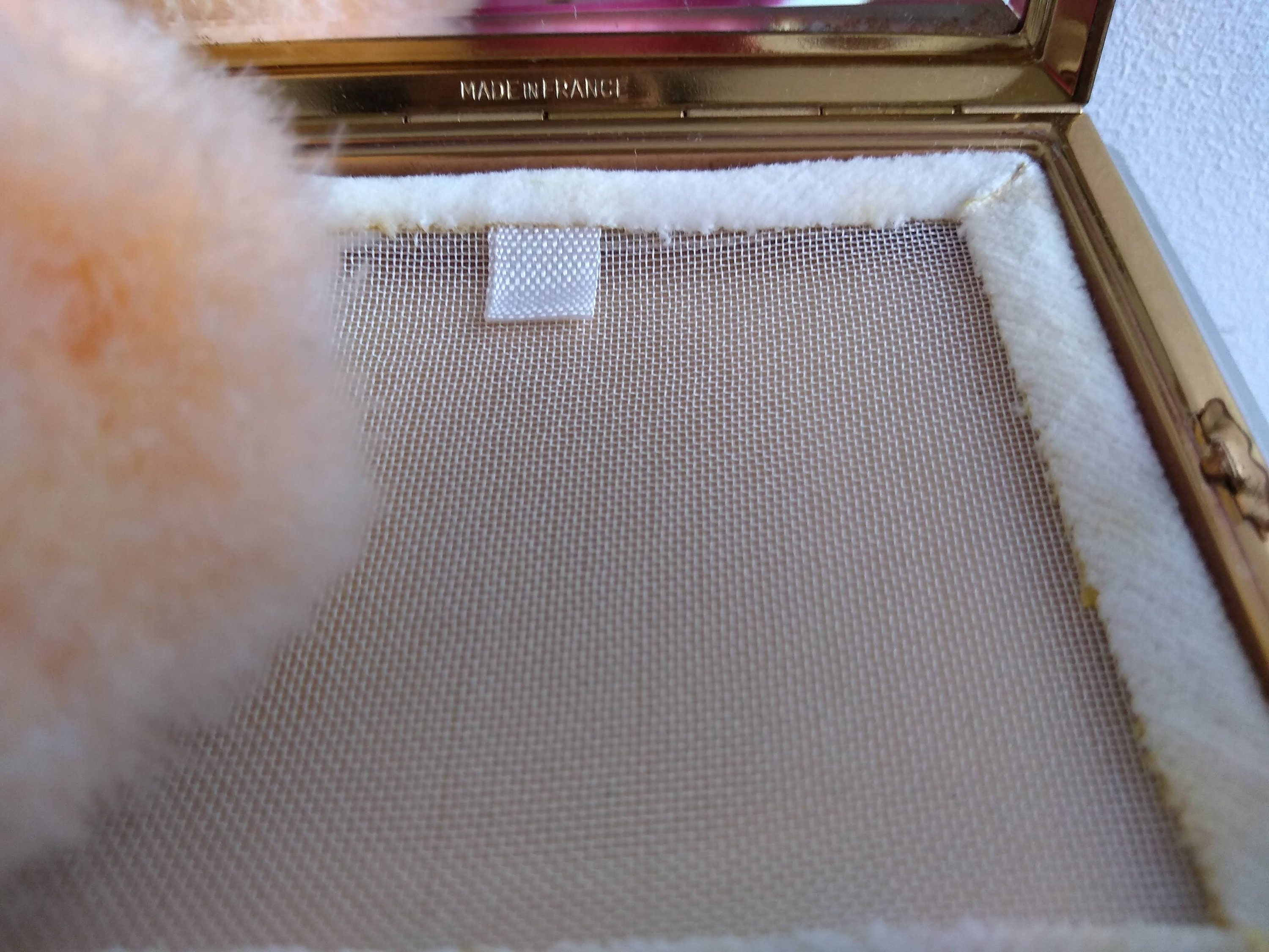 Vintage French Compact Gold Metal Powder Puff Case Decorated | Etsy