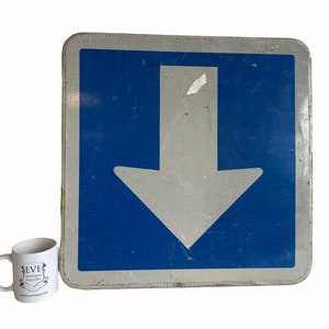 Vintage French Arrow Direction Sign Large Road Sign Marked Blue White ...