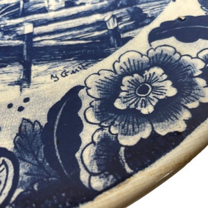 Vintage Dutch Original Blauw Delfts Handmade White Blue Extra Large ...