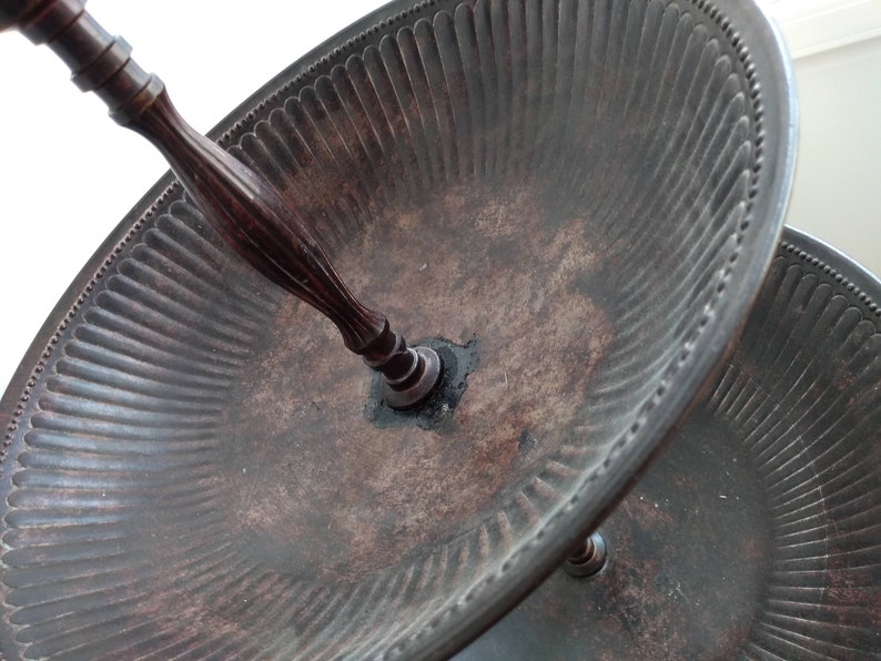 Vintage French Metal Brown Cake Bon Bon Stand Style Five Tier Serving ...