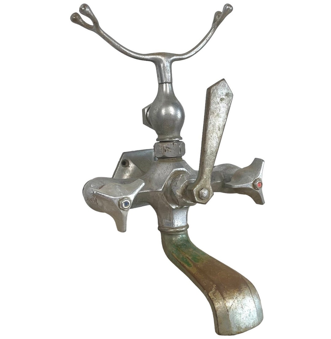 Vintage French Chromed Metal Bathroom Kitchen Hot Cold Mixer Froid ...
