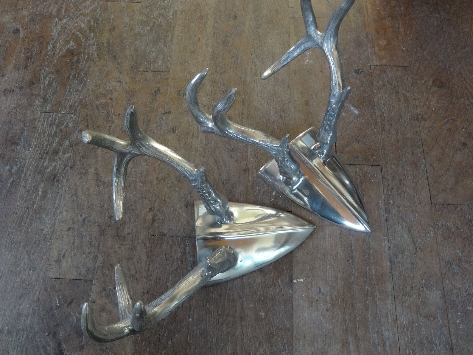 Vintage English Polished Metal Deer Stag Antler Horn Animal | Etsy