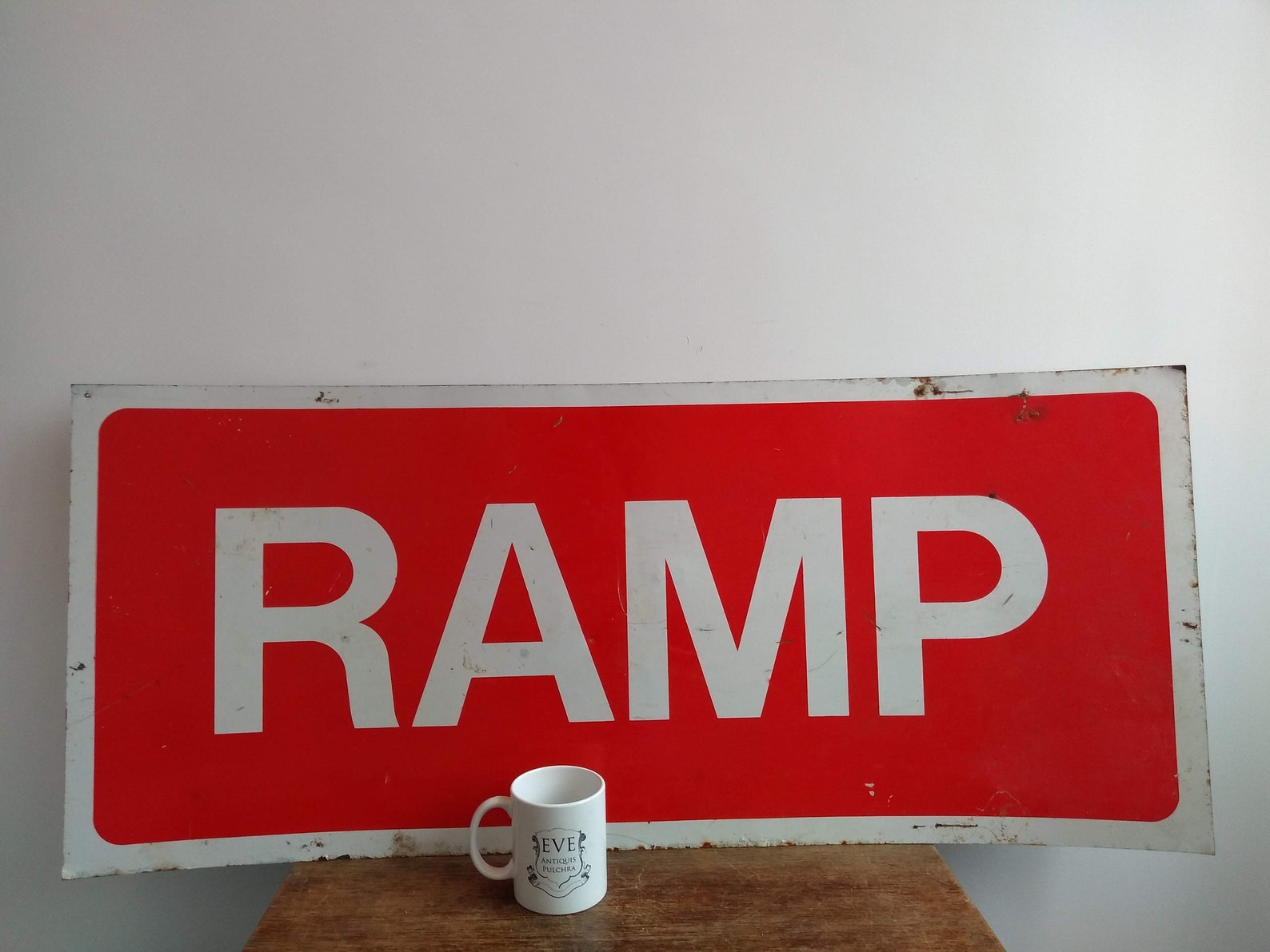 Vintage English Large Red Ramp Warning Sign Metal Roadsign - Etsy