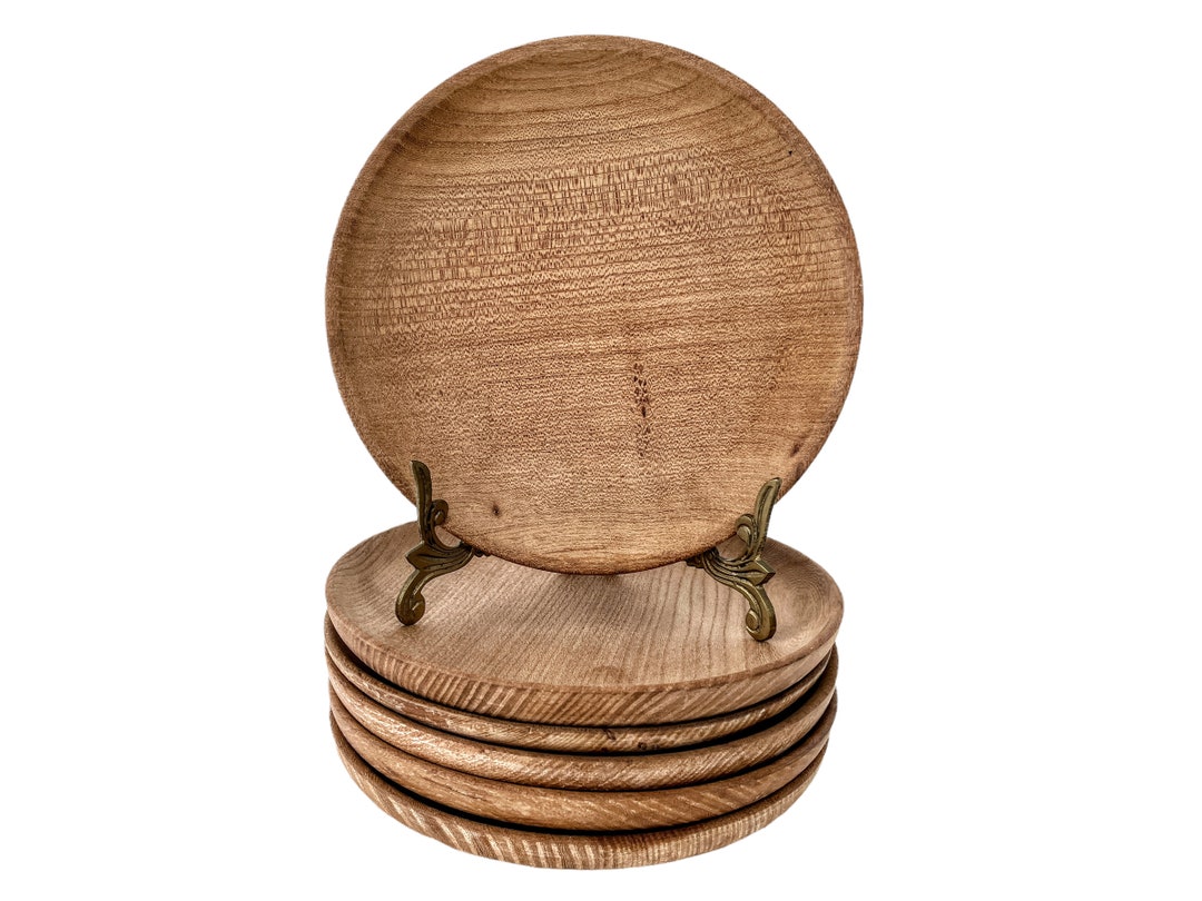 Vintage Wooden Side Plate Wood Catch All Serving Dish Bowl Plate Snack ...