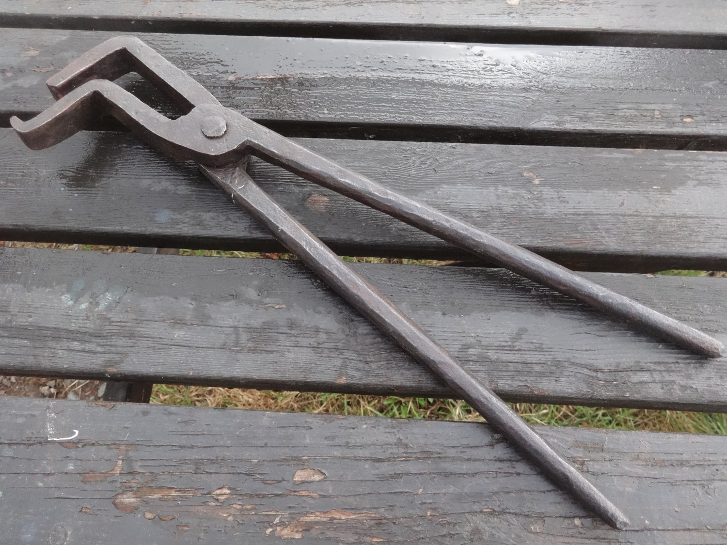 Antique French Extra Large Metal Tongs Pliers Tool Ironsmith | Etsy