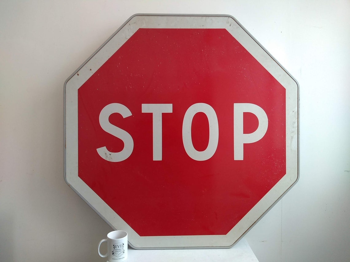 Vintage French Stop Sign Extra Large Motorway Marked Bruised - Etsy