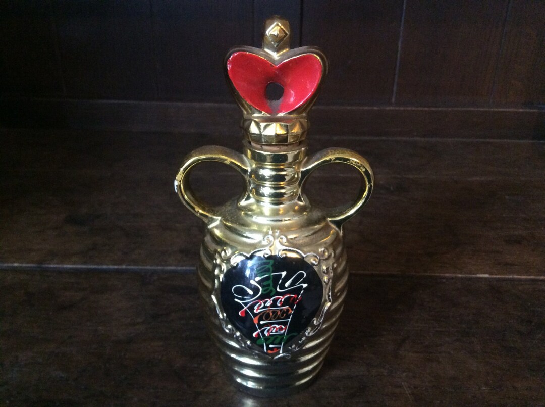 Vintage Spanish Gold Red Heart Love Potion Ceramic Decanter Bottle ...