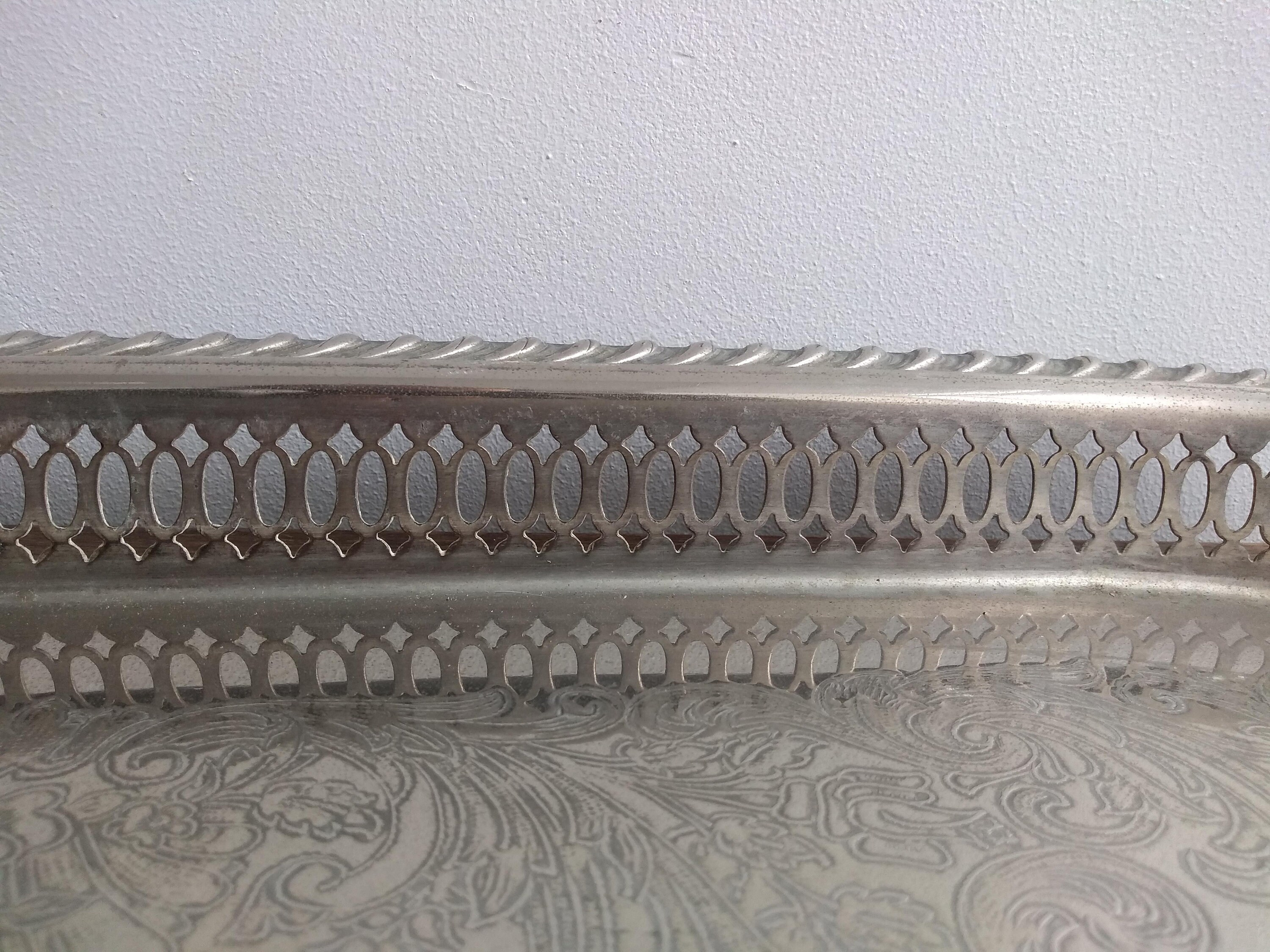 Vintage English Large Rectangular Metal Tray Plate Dish | Etsy