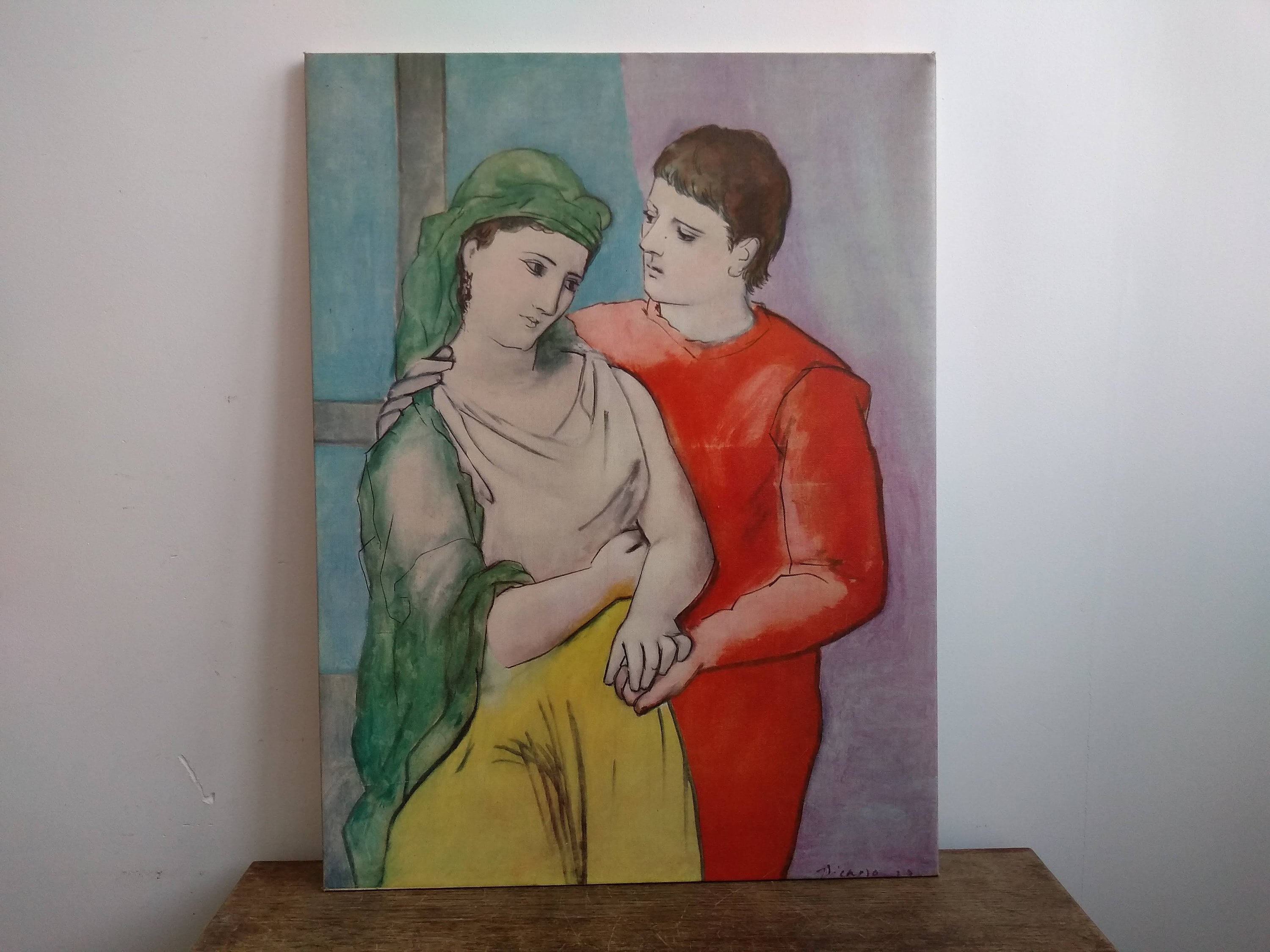 Vintage French Large Reproduction Print on Canvas Wooden | Etsy