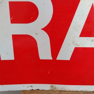 Vintage English Large Red Ramp Warning Sign Metal Roadsign Road Display ...