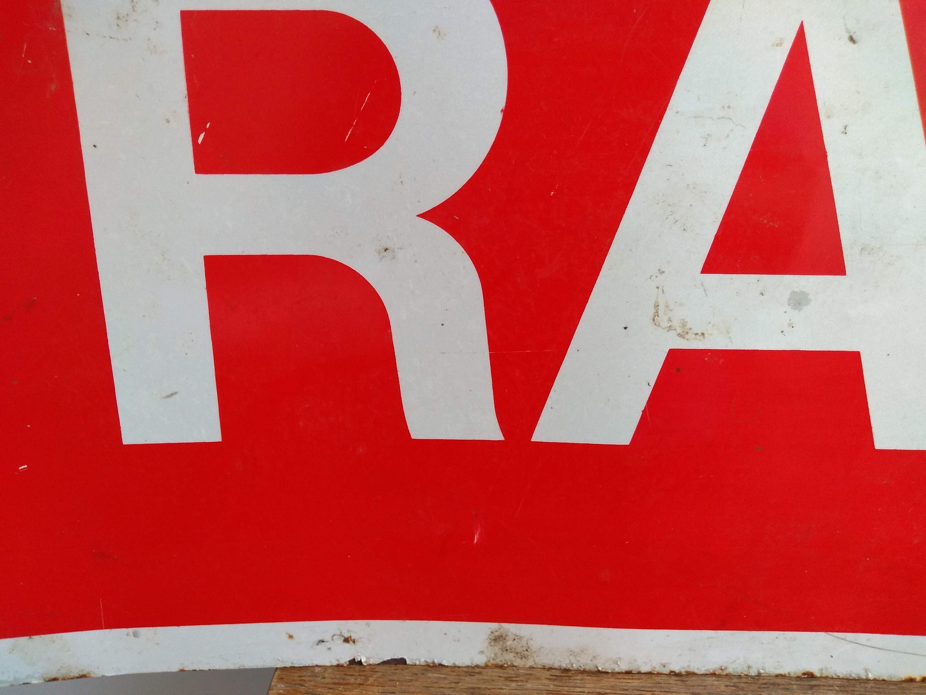 Vintage English Large Red Ramp Warning Sign Metal Roadsign | Etsy