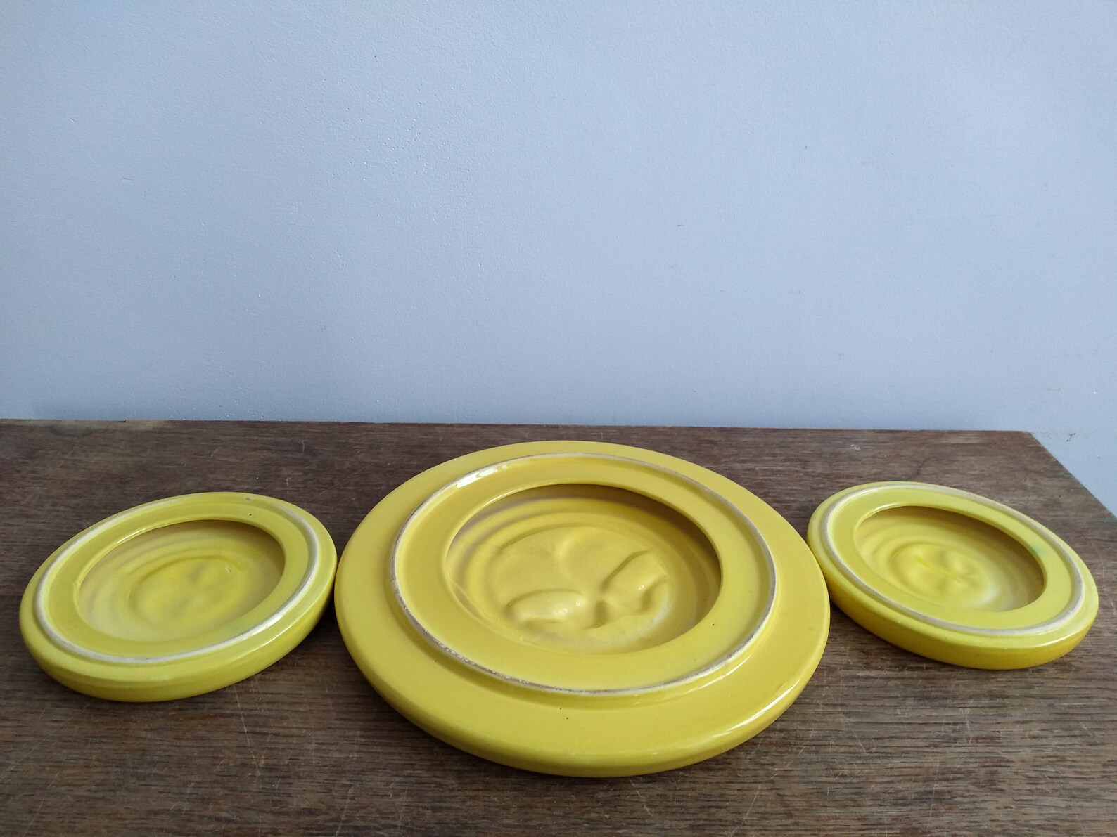 Vintage French Yellow Duck Ceramic Set Table Trivets Placemats Place ...