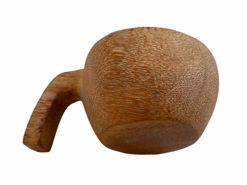 Vintage Tropical Wood Small Wood Wooden Handled Cup Mug Beaker Tankard ...