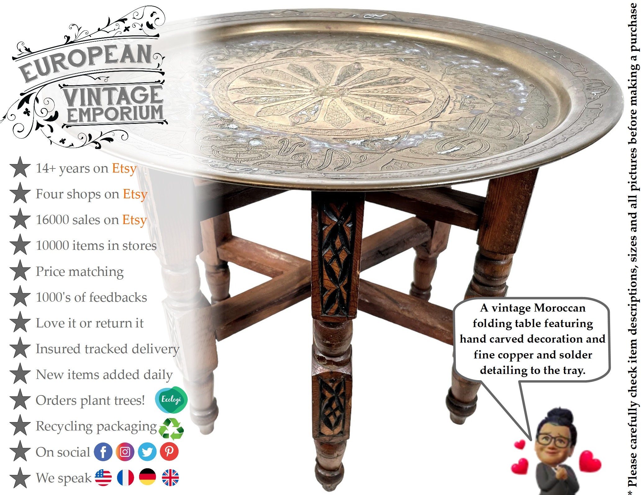 Moroccan folding table store