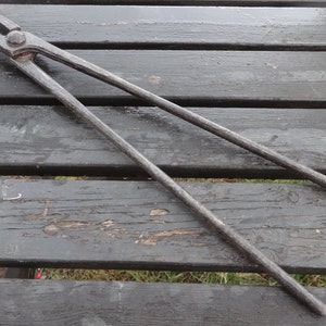Antique French Extra Large Metal Tongs Pliers Tool Ironsmith Blacksmith ...
