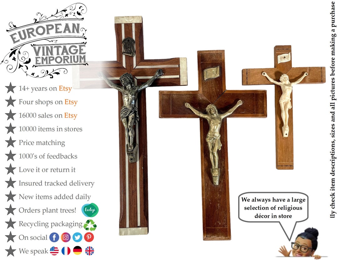 Vintage French Crucifixes Instant Collection Job Lot Crucifix Circa ...
