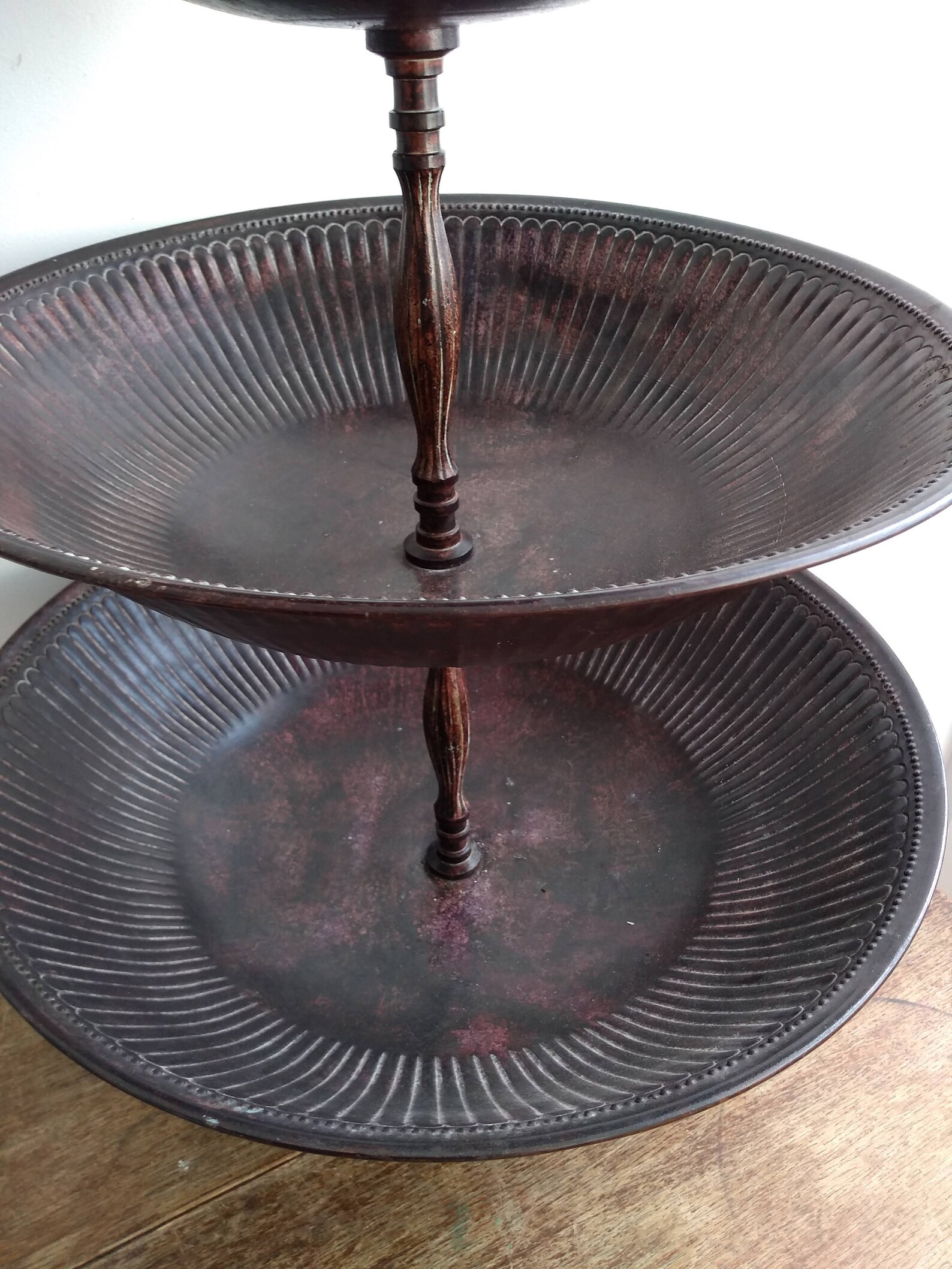 Vintage French Metal Brown Cake Bon Bon Stand Style Five Tier Serving ...