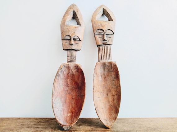 Vintage African Cutlery Carved Wooden Spoon Spoons Primitive - Etsy