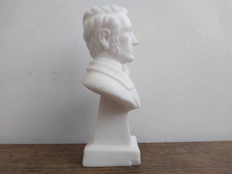 Vintage French Bellini Stone Like Cast Composer Music Small White Bust ...