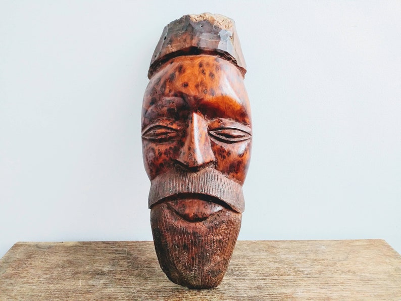 Vintage Nordic Face Man Face Mask Idol Statue Primitive Art - Etsy