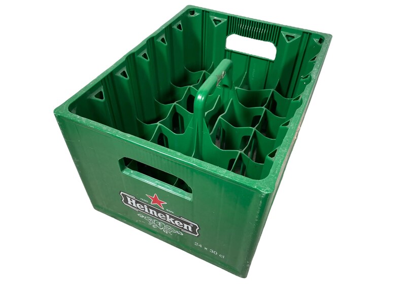Vintage French Heineken Plastic 24 Bottle Crate Caddie Holder Basket ...