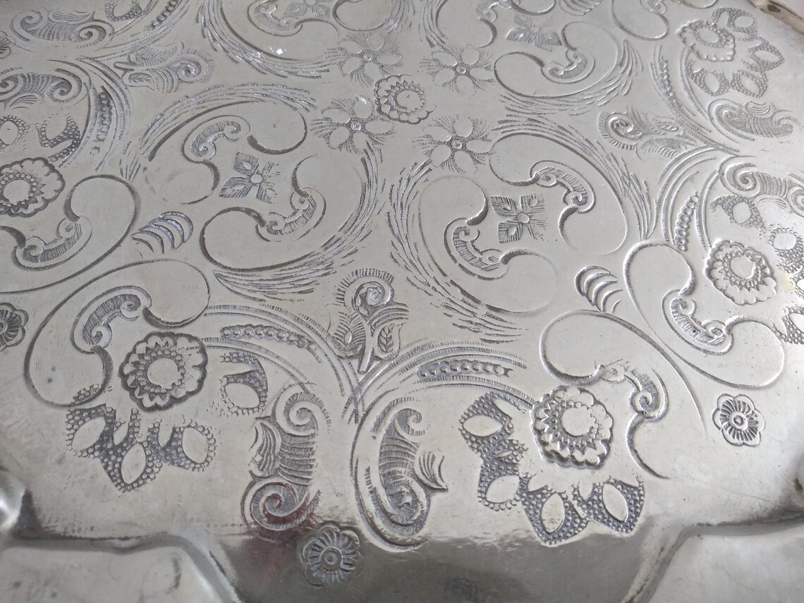 Vintage Moroccan Arabian Silver Coloured Metal Medium Circular Metal ...