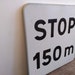Vintage French Large White Black Stop 150m Metre Metal Roadsign Road ...