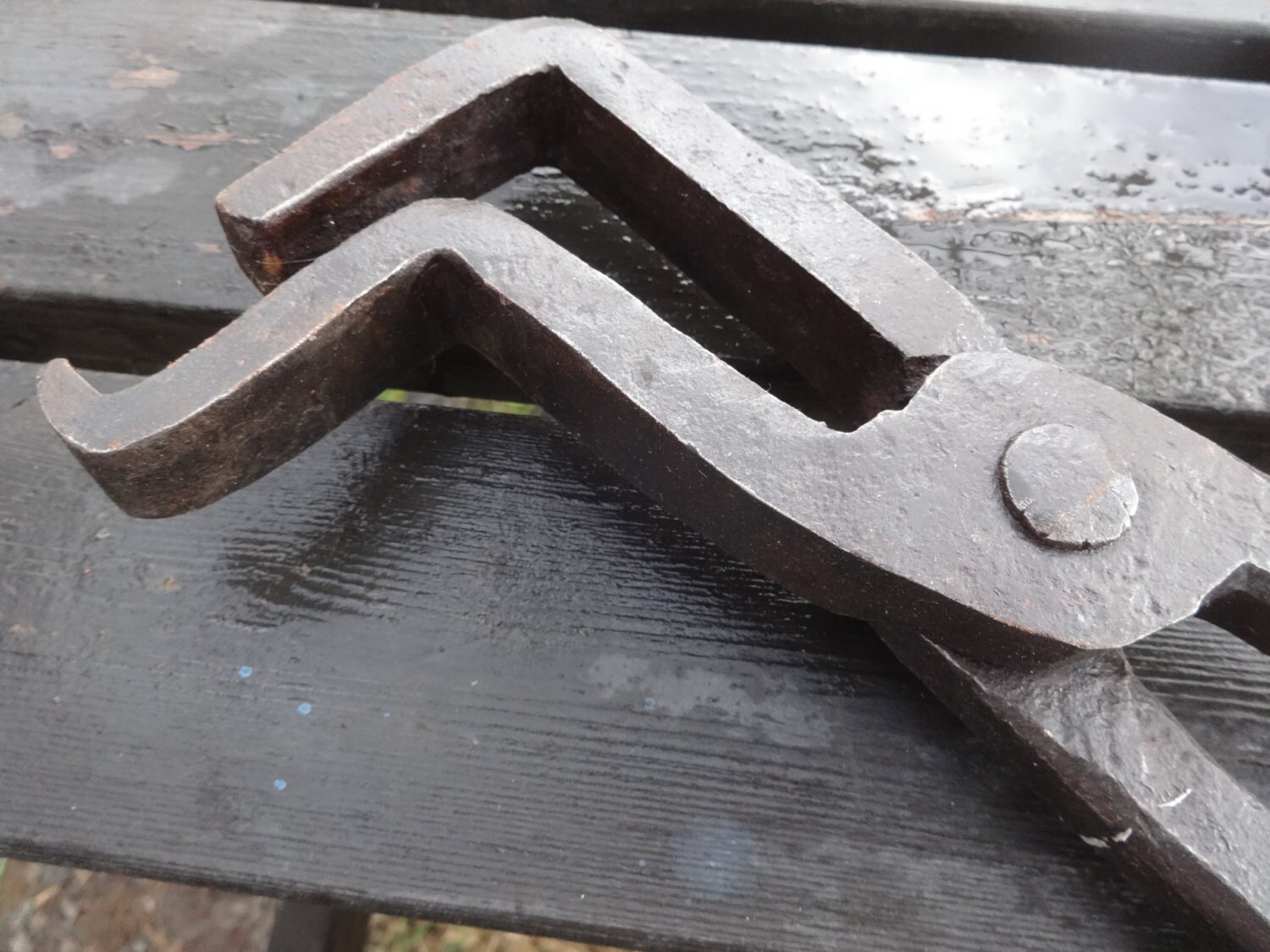 Antique French Extra Large Metal Tongs Pliers Tool Ironsmith | Etsy