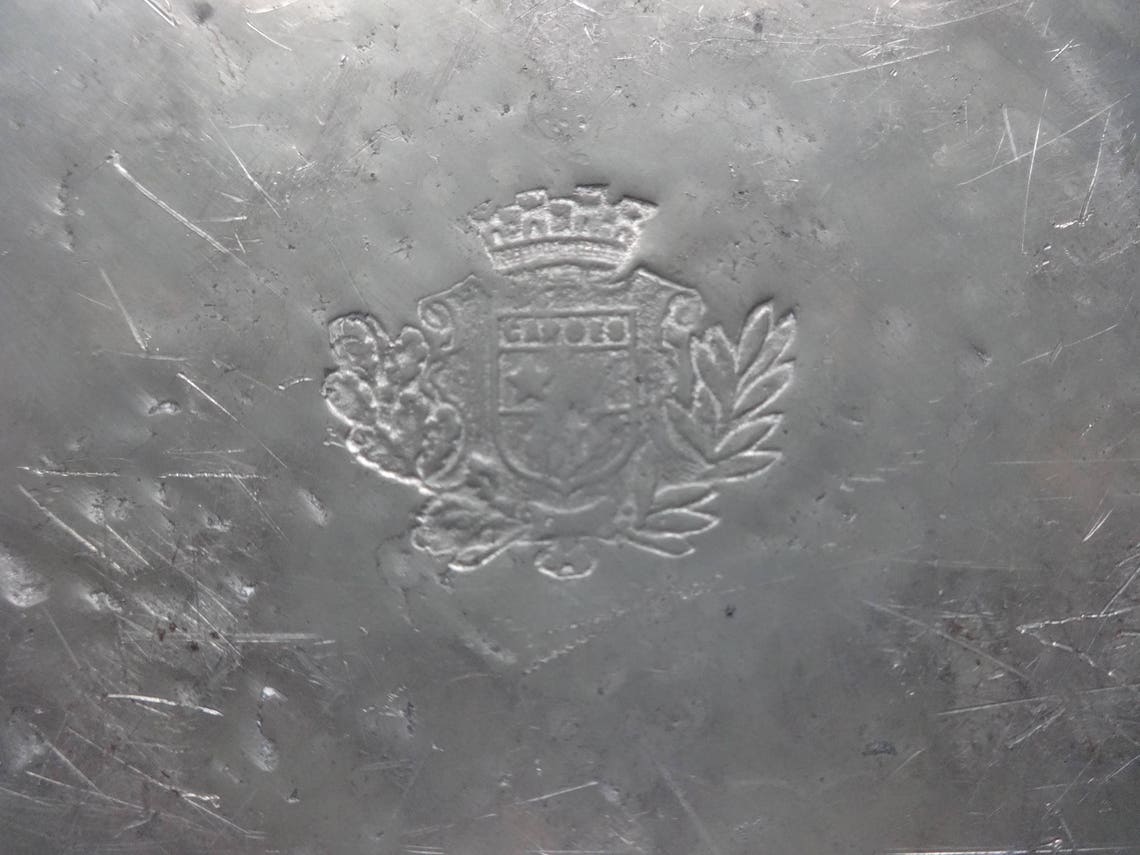 Antique French Medium Pewter Etain Dish Tray Charger Platter Plate ...