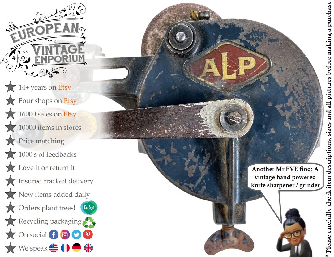Vintage French ALP Hand Powered Operated Grinding Blade Knife ...