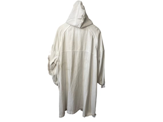 Vintage French Butcher Food Processing Hooded Coat Wh… - Gem