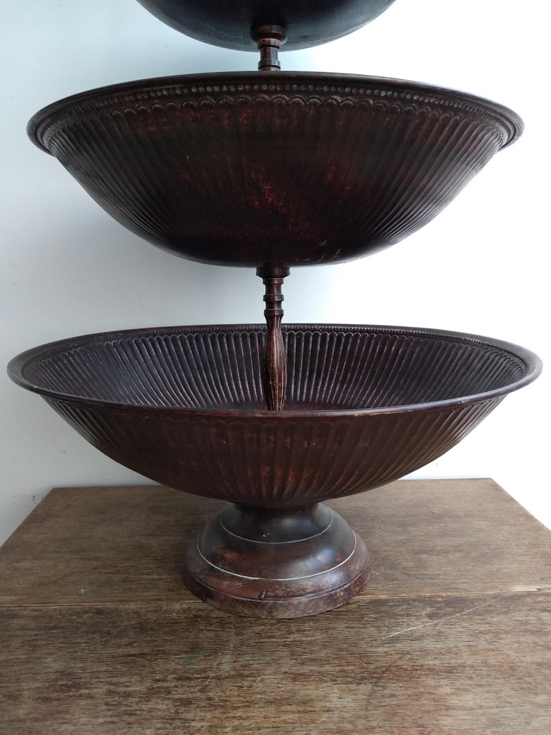 Vintage French Metal Brown Cake Bon Bon Stand Style Five Tier Serving ...