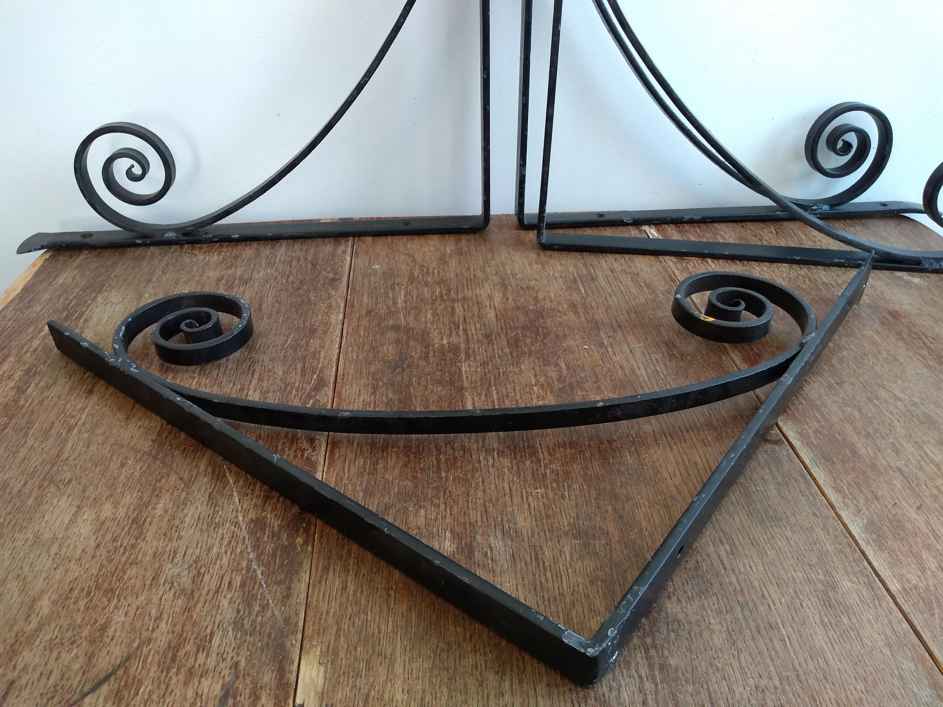 Vintage French Large Black Painted Ornate Iron Shelf Cistern | Etsy