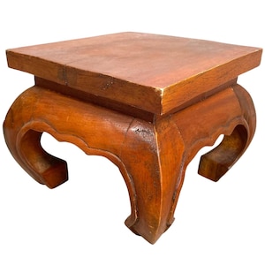 Vintage Asian Small Opium Table Heavy Stand Step Stool Plinth Wooden ...