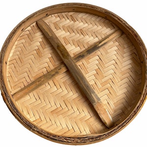 Vintage Thai Asian Traditional Woven Rice Food Basket Storage Decor ...