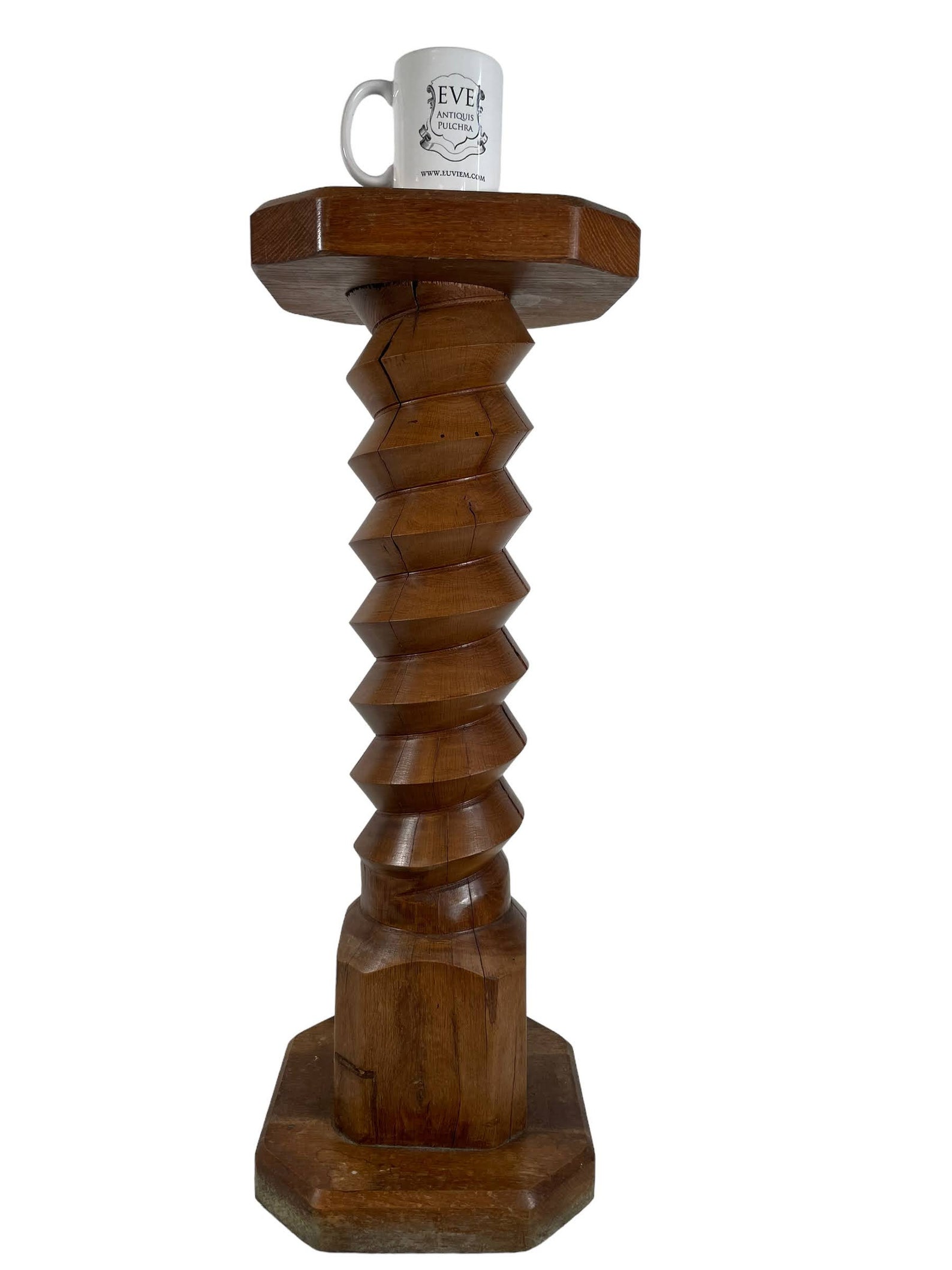 Vintage French Screw Stand Plinth Wine Press Style Leg Tall Plinth ...