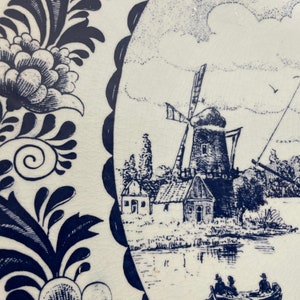 Vintage Dutch Original Blauw Delfts Handmade White Blue Extra Large ...