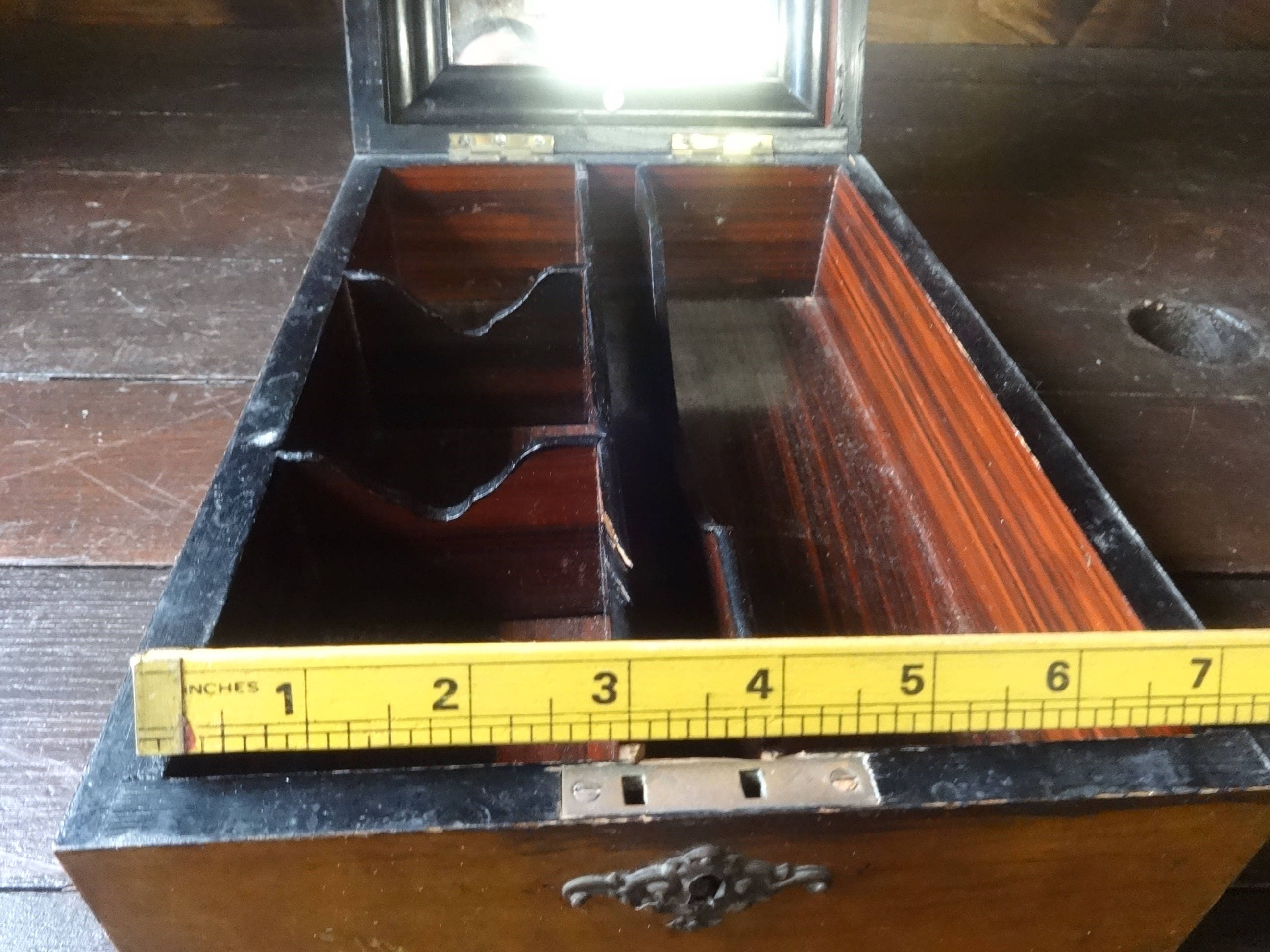 Antique Dutch Wooden Wood Storage Box With Mirror Hand Made | Etsy