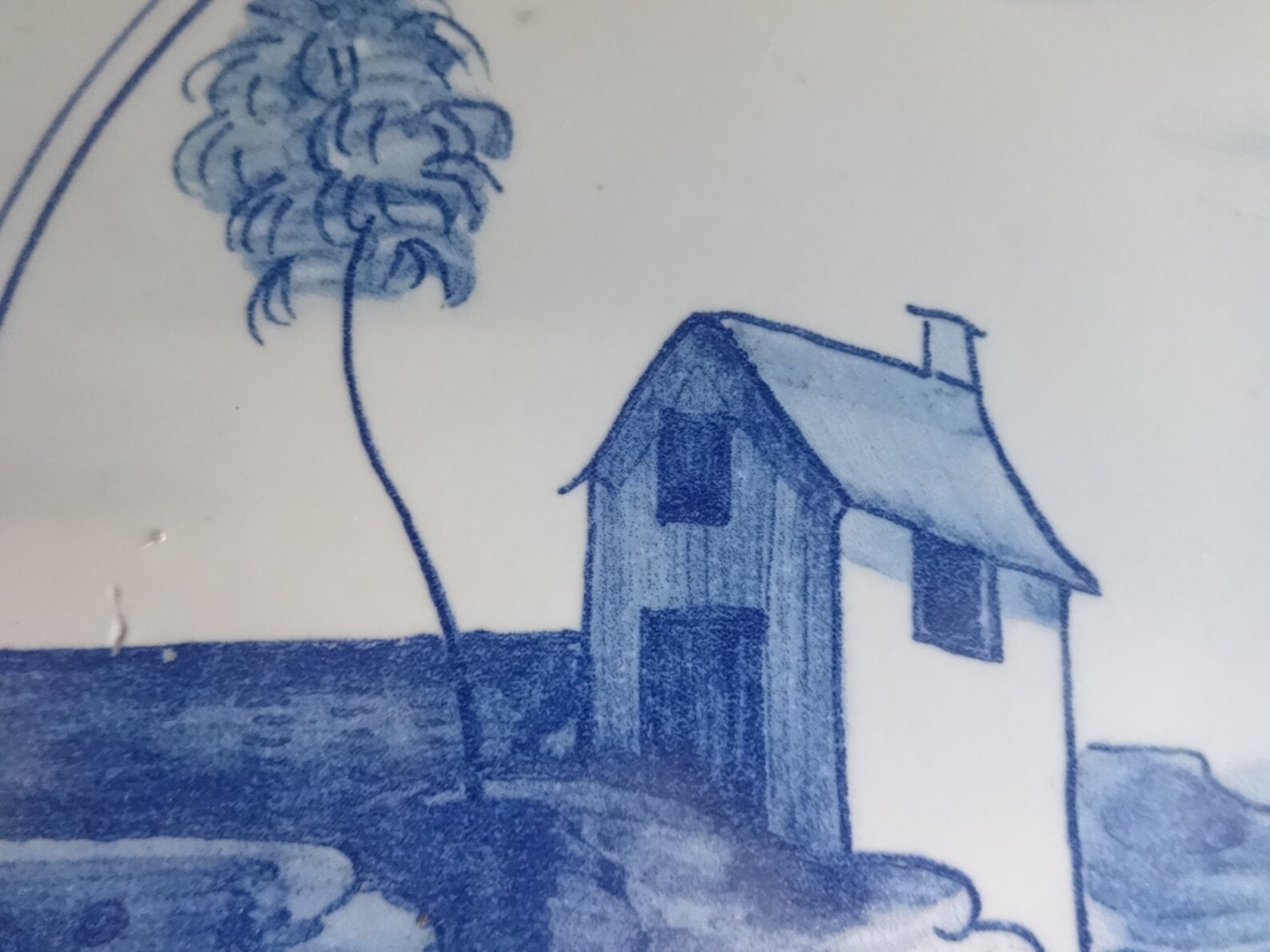 Vintage Italian Delft Style Large Wall Tile Blue White Sold ...