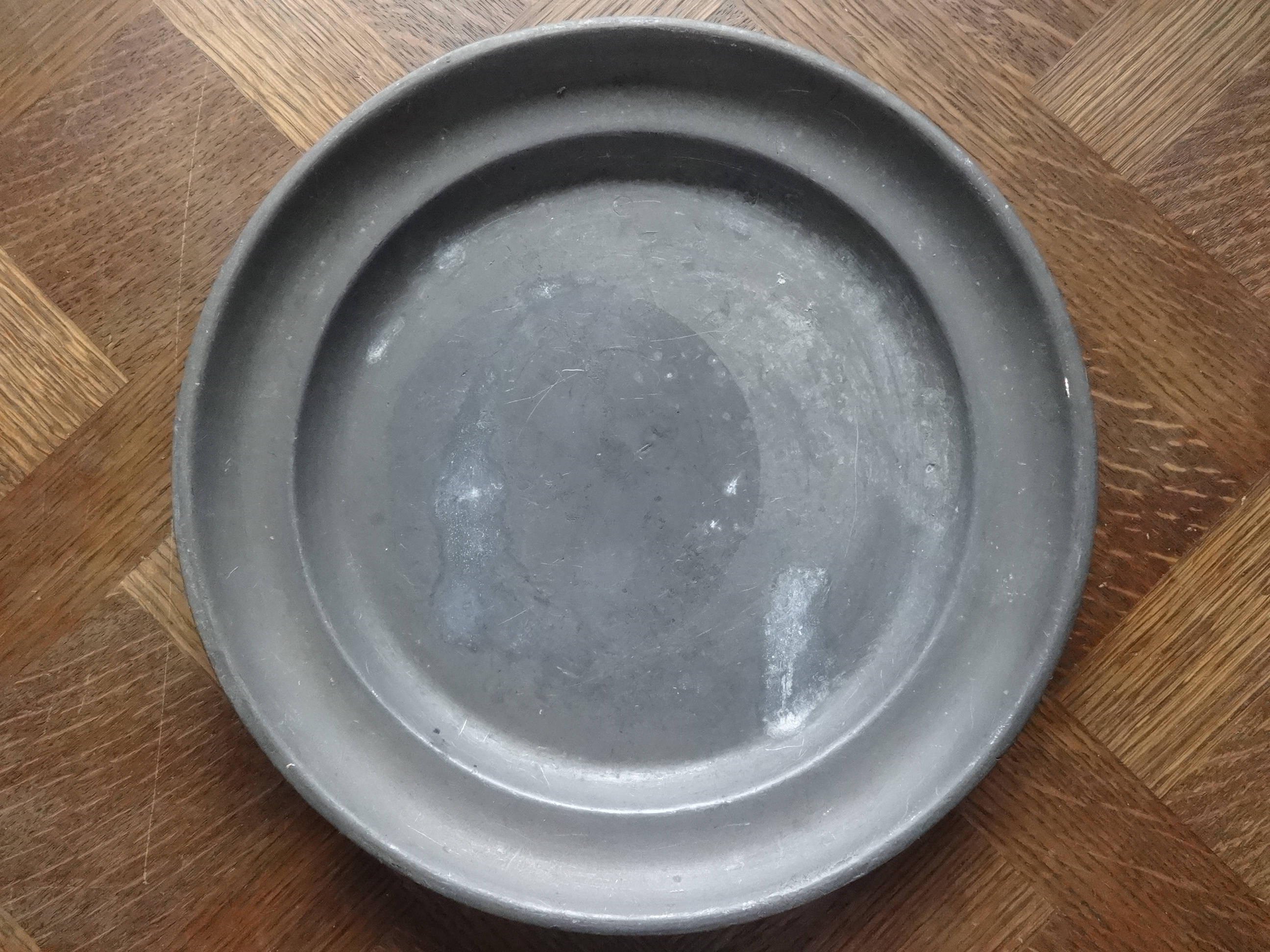 Antique French Medium Pewter Etain Dish Tray Charger Platter Plate ...
