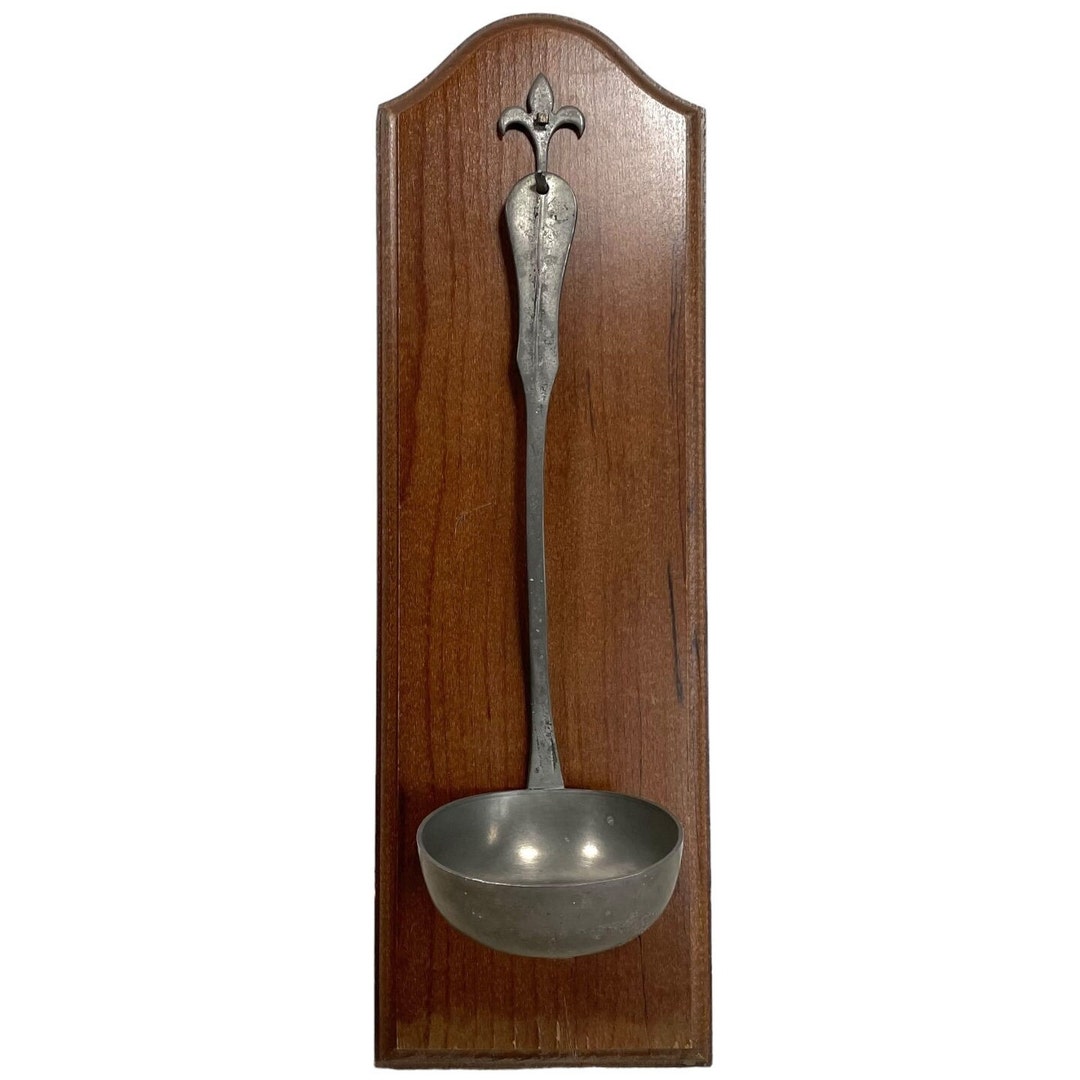 Vintage French Pewter Kitchen Serving Ladle Scoop Kitchen Tool Hanging ...