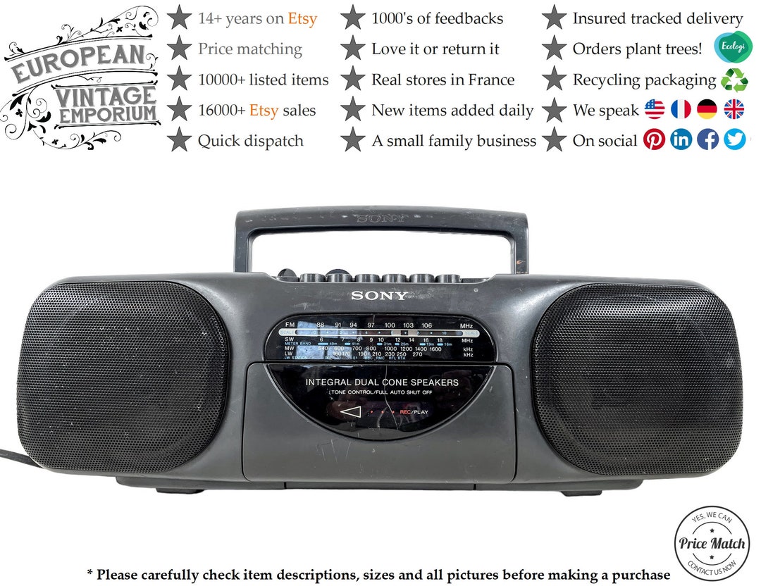 Vintage Sony Portable Radio Cassette CFS-B11L Hi-fi Battery Mains Circa 1980-90's / EVE - Etsy