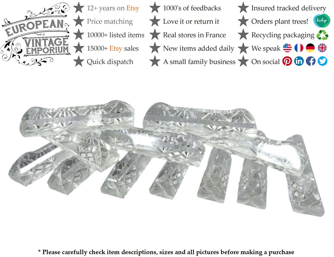 Vintage French Glass Cutlery Chopstick Silverware Flatware Table Knife ...