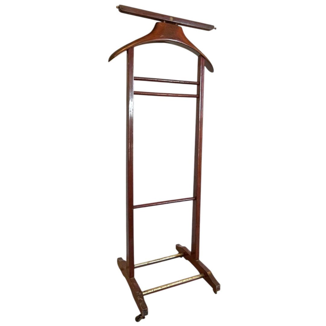 Vintage Brevettato Italian Valet Butler Stand Wooden Clothes Hanger ...