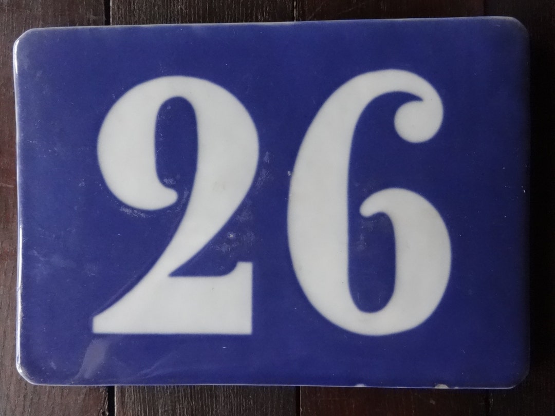 Vintage French Large Ceramic House Number 26 Twenty Six Sign House ...