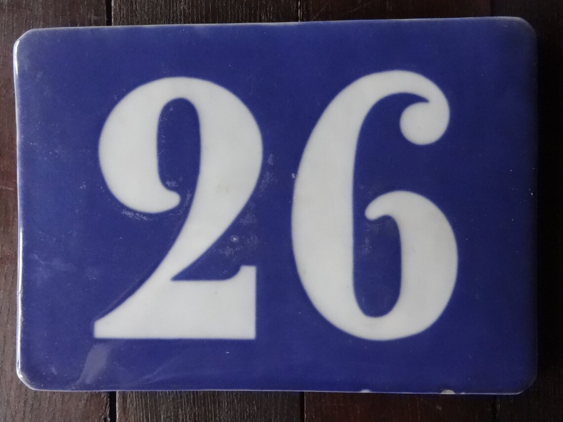 Vintage French Large Ceramic House Number 26 Twenty Six Sign - Etsy