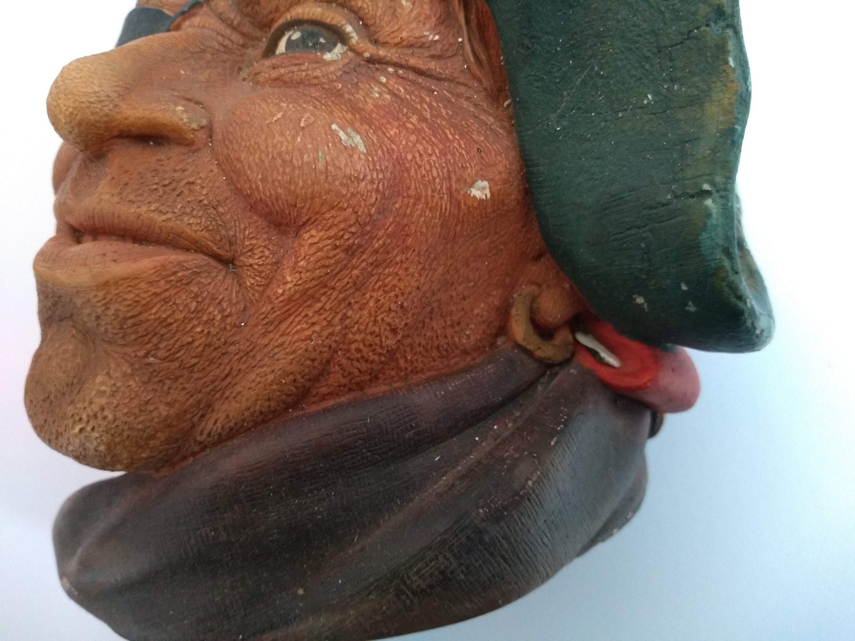 Vintage English Eye Patch Pirate Sailor Wall Hanging Plaster Bust Head ...