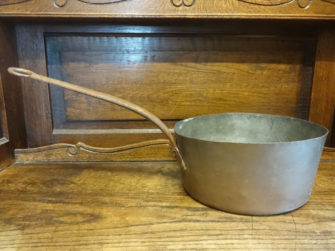 Vintage French Copper Cooking Pot Saucepan Bashed Bruised Old Dented ...