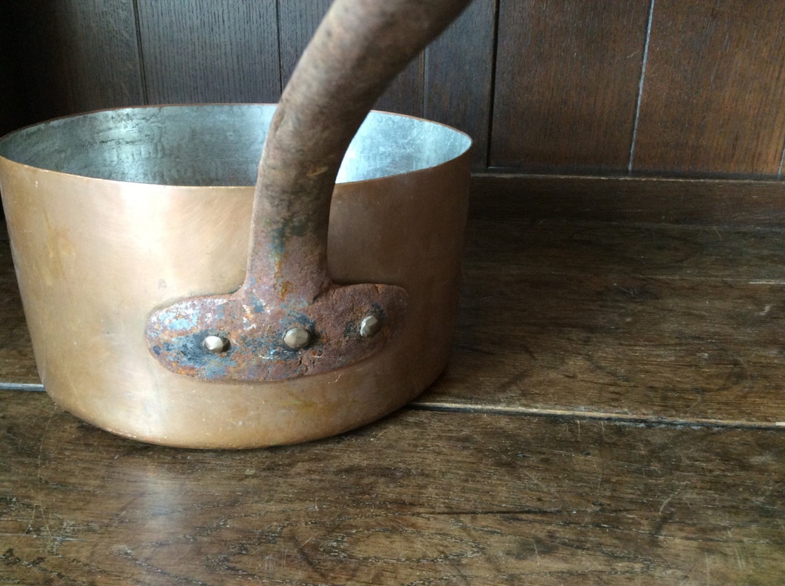 Vintage French Large Copper Pan Saucepan Cooking Pot Casserole - Etsy